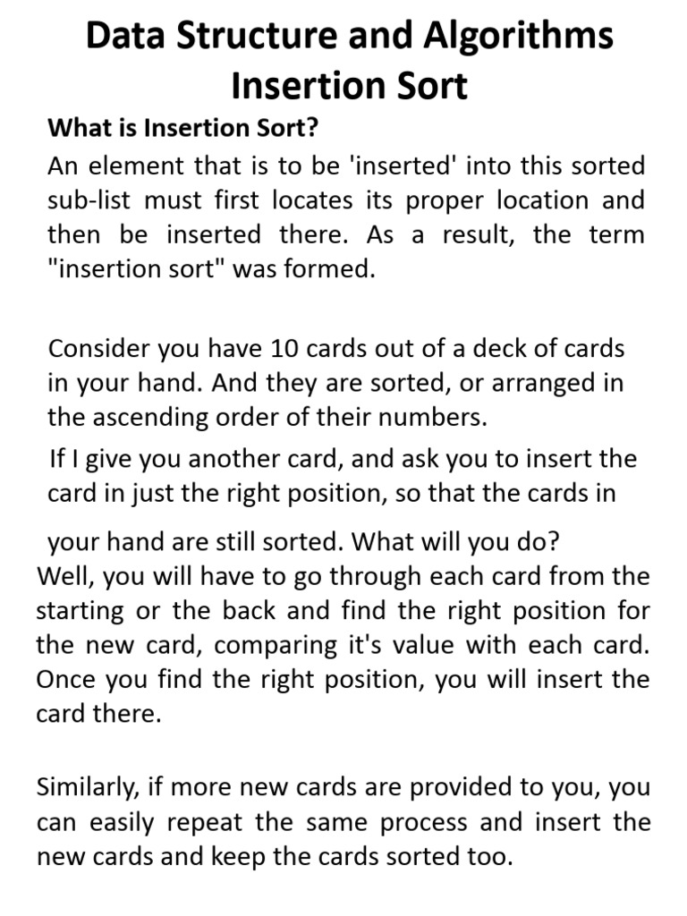 Insertion Sort | PDF | Computing | Applied Mathematics