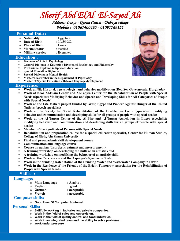 Sherif Abd ElAl El-Sayed Aliسي في | PDF | Special Education | Autism Spectrum