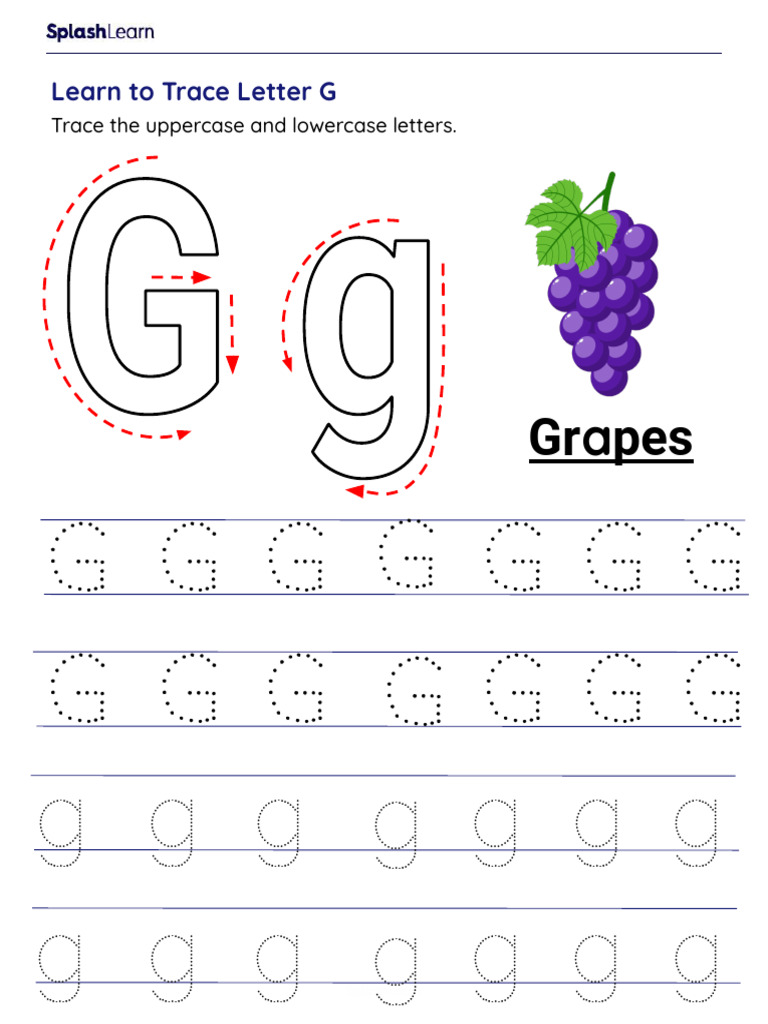Learn To Trace Letter G | PDF