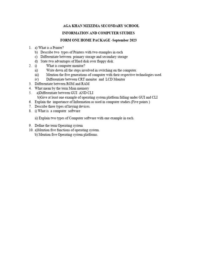 Ics F1 Holiday Package September 2023 | PDF