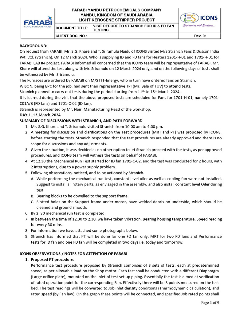 MRT and Performance Test Visit Report | PDF | Applied And ...
