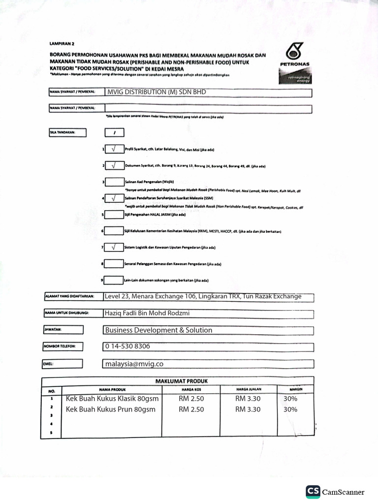 Borang Permohonan Iks - Haziq | PDF