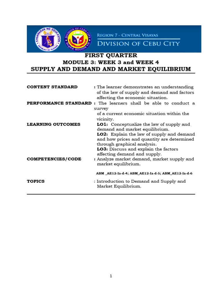 APP ECON Module 3 FINALnew | PDF | Supply (Economics) | Supply And Demand