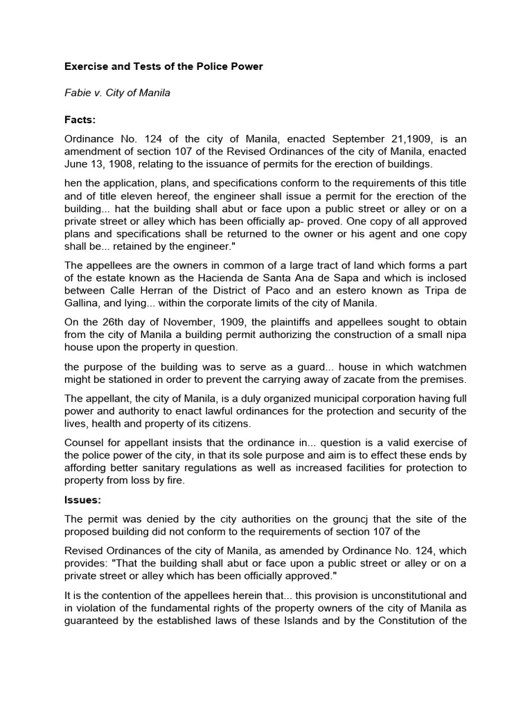 Exercise and Tests of The Police Power | Download Free PDF | Cheque ...