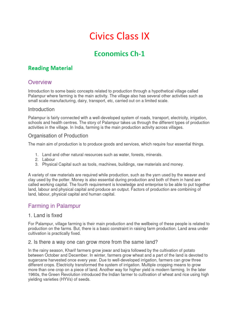 Reading Material by Teacher | PDF | Agriculture | Farms