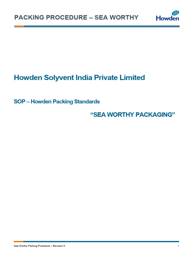 Howden Seaworthy Packing Procedure | Download Free PDF | Manufactured Goods