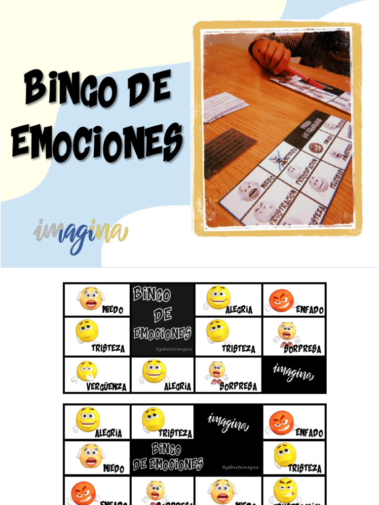 Bingo de Emociones | PDF | Las emociones | Conceptos psicologicos