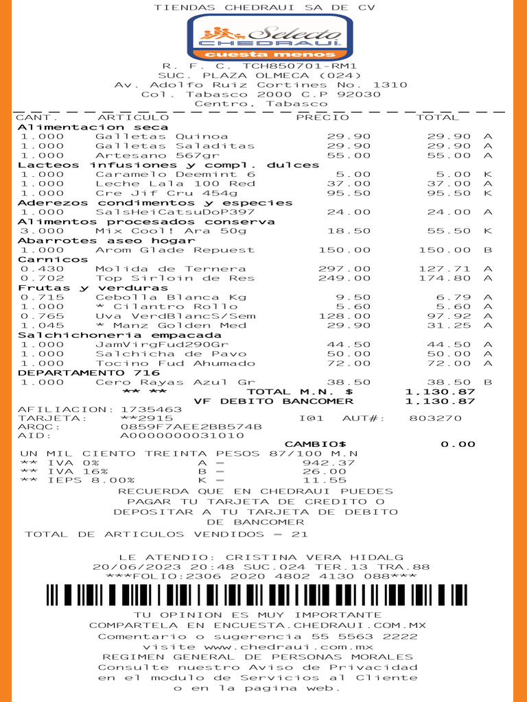 Ticket (6809) | PDF | Ingredientes de comida | Alimentos