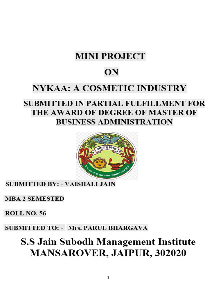 Mini Project (1) | PDF | Expense | Supply Chain