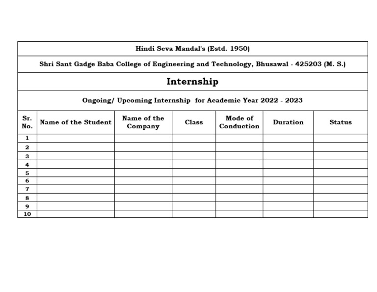 Internship Record | PDF