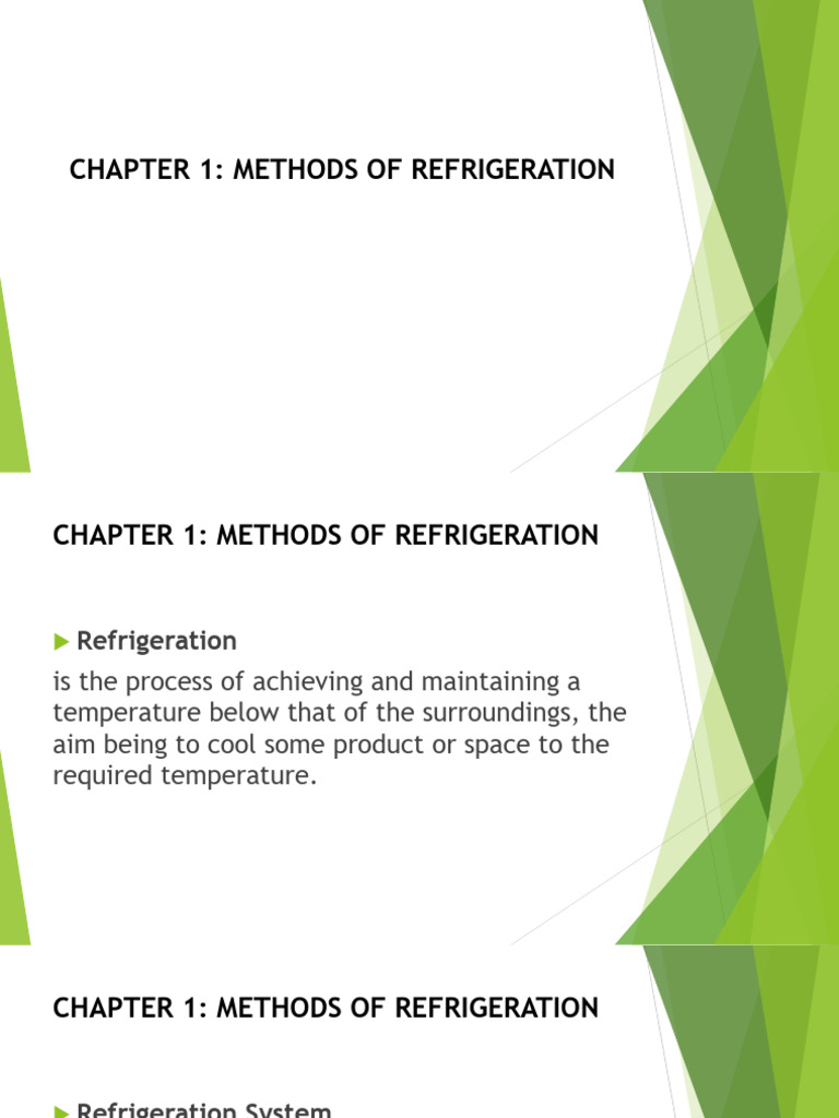 Refrigeration Systems - Methods of Refrigeration | PDF | Refrigeration ...