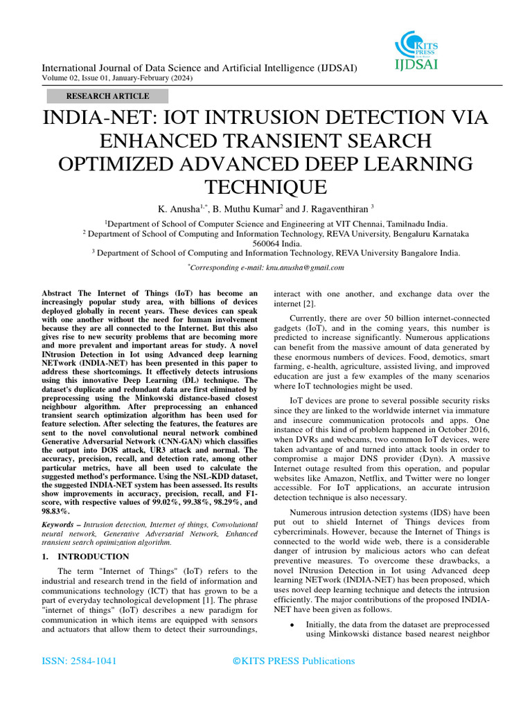 India-Net: Iot Intrusion Detection Via Enhanced Transient Search Optimized Advanced Deep ...