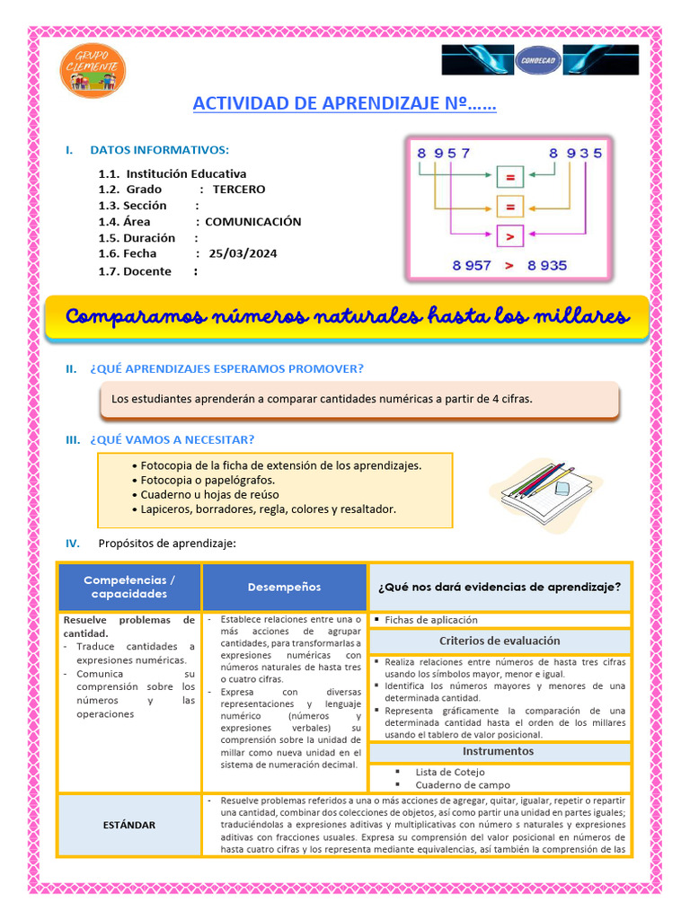3° - EDA1 - SEM3 - S7 - MAT-SESION - 3ER GRADO - Unicos Contactos 993602209 - 993602217 | PDF ...