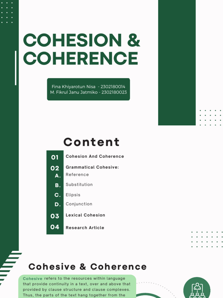 Cohesion and Coherence | PDF | Methodology | Lexical Semantics
