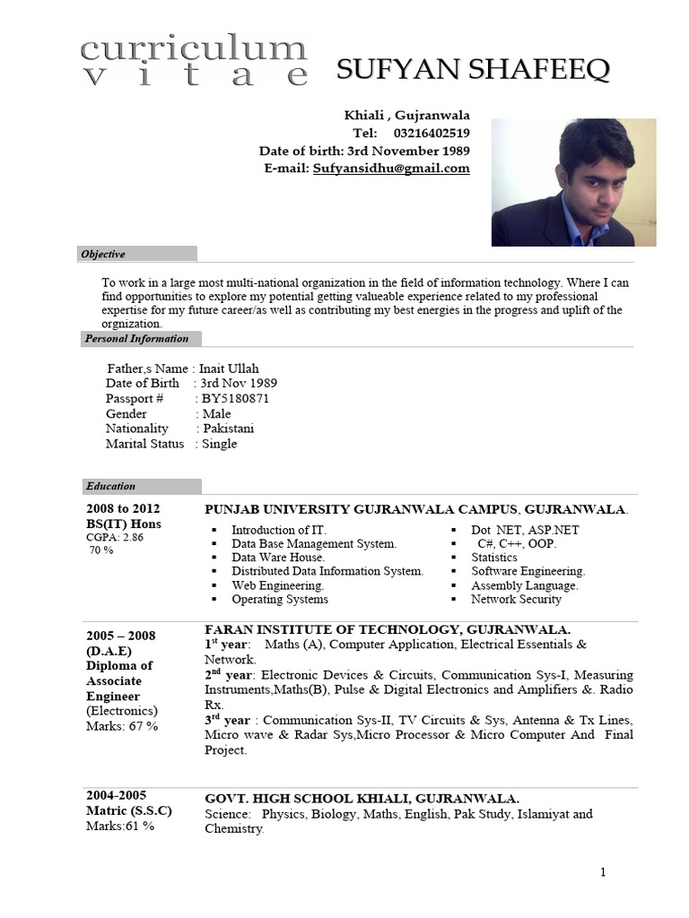 Sufyan Sidhu CV | PDF | Electronics | Application Software Sufyan Sidhu CV | PDF | Electronics | Application Software