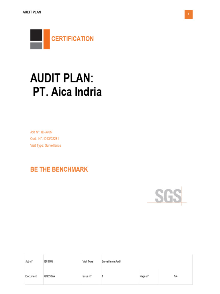 3705-C4-V3-Audit Plan | PDF | Audit | Quality Management System