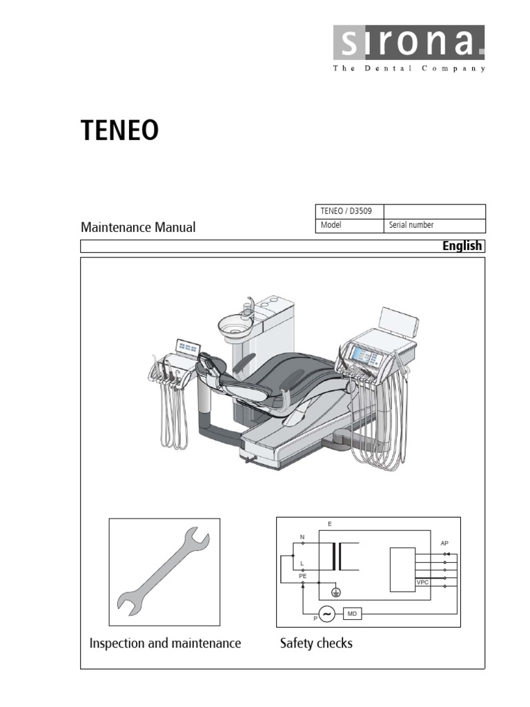 Sirona Teneo Dental Unit - Maintenance Manual | PDF | Electrical Connector | Mains Electricity