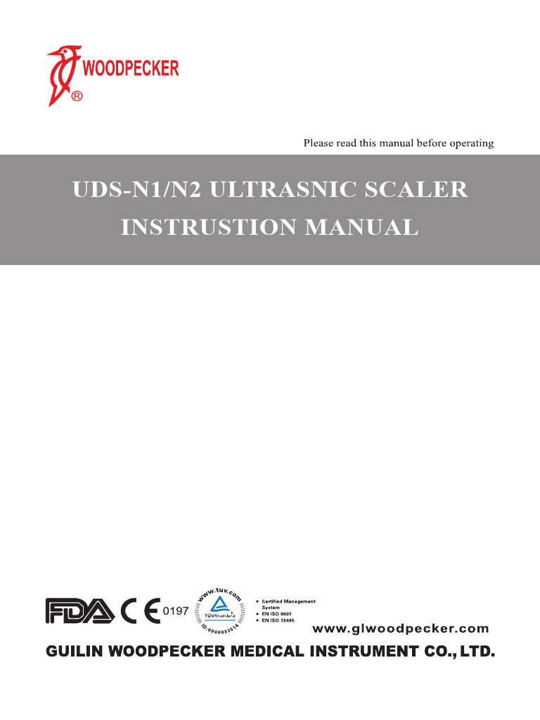Woodpecker UDS-N1, N2 Ultrasonic Scaler - Service Manual | PDF | Mouth | Dentistry
