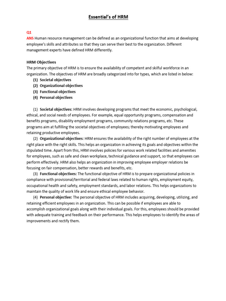 Essential of HRM Assignment | PDF | Human Resource Management | Forecasting