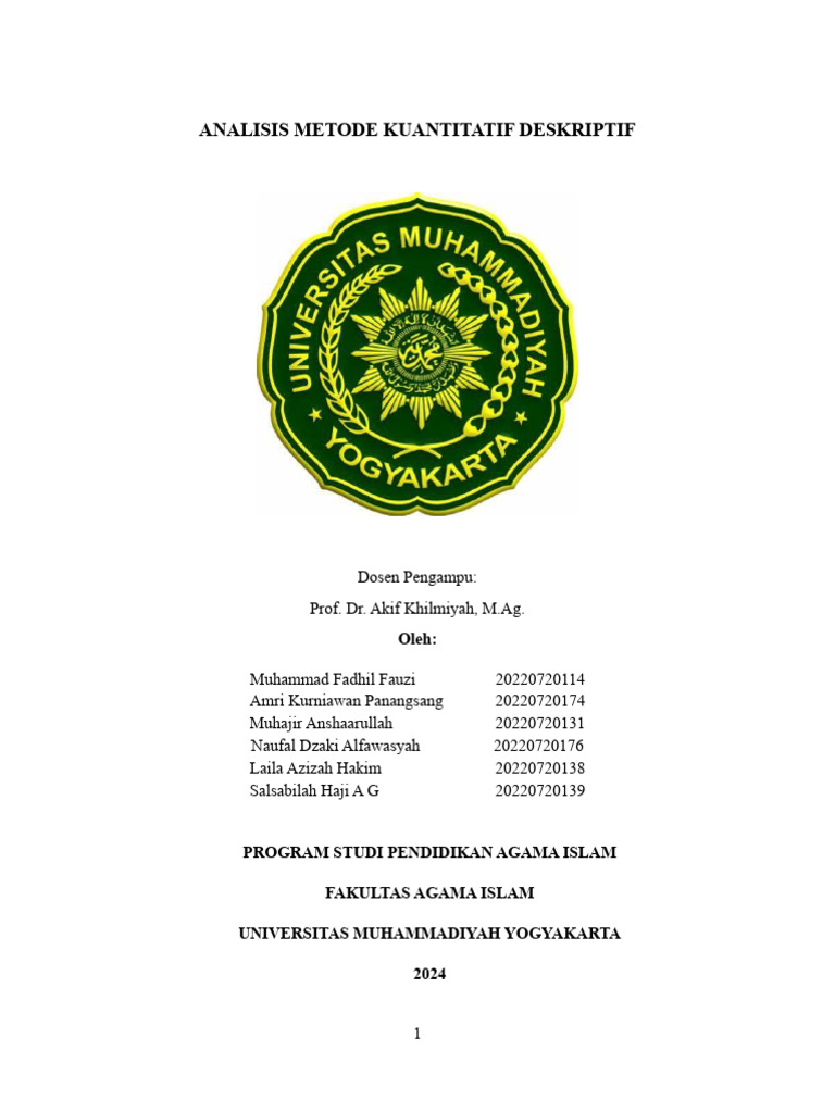 Analisis Metode Kuantitatif Deskriptif-Kel 2 | PDF
