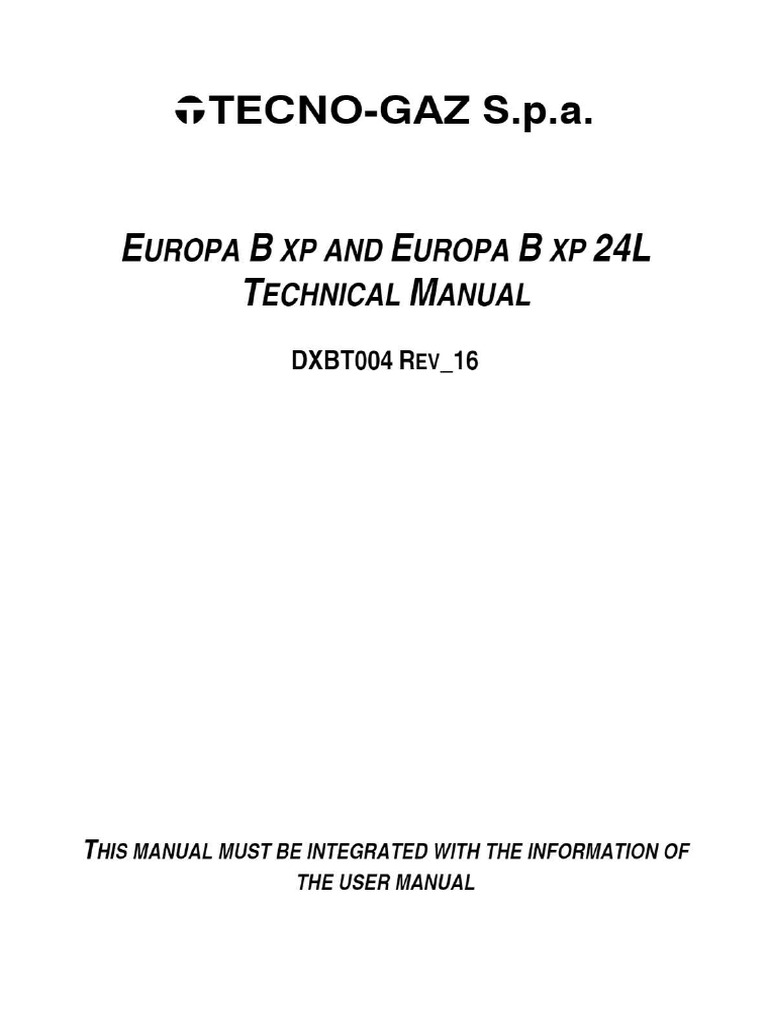 Tecnogaz Europa B XP 24 - Service Manual (01-30) | PDF | Electrical Connector | Equipment