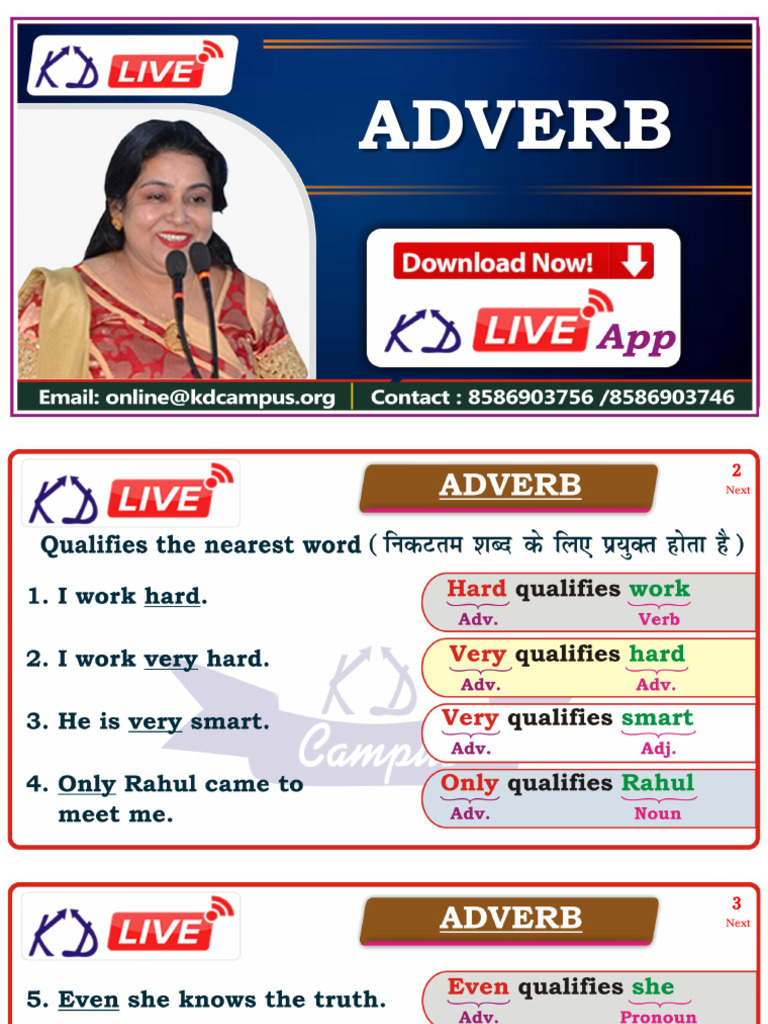 Adverb by Neetu Maam | PDF | Adverb | Verb