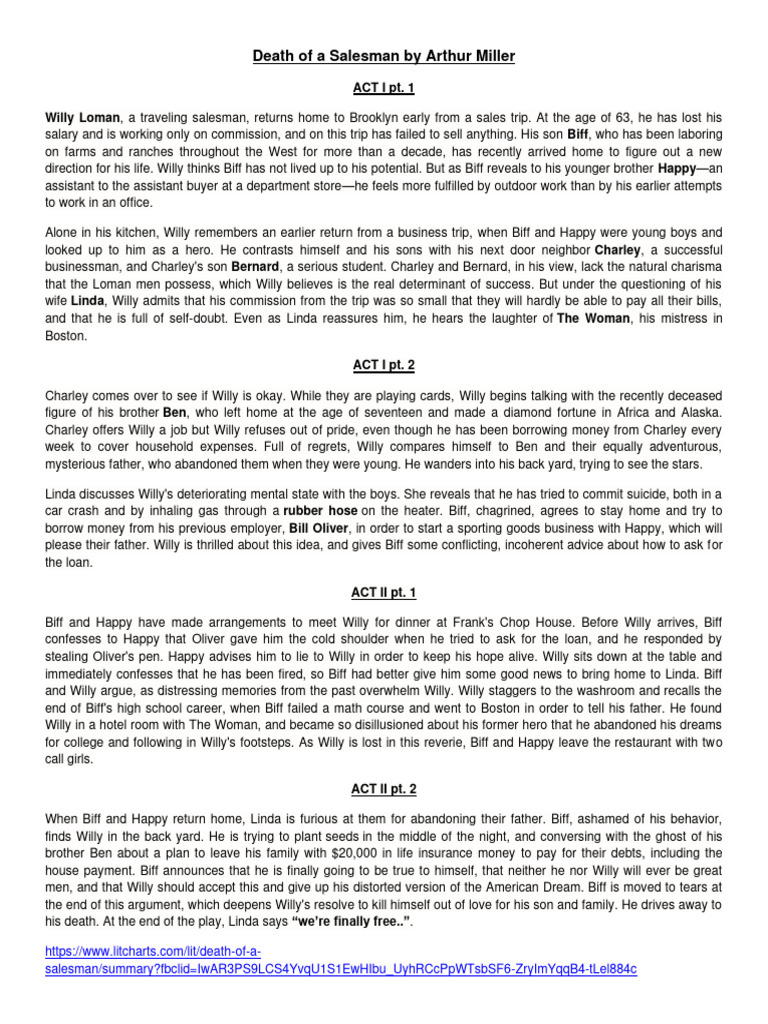 Death of A Salesman by Arthur Miller | PDF | Mystery, Thriller & Crime ...