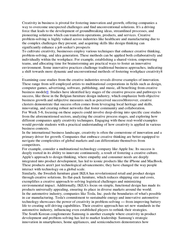 Creativity In Business Pdf Creativity Brainstorming