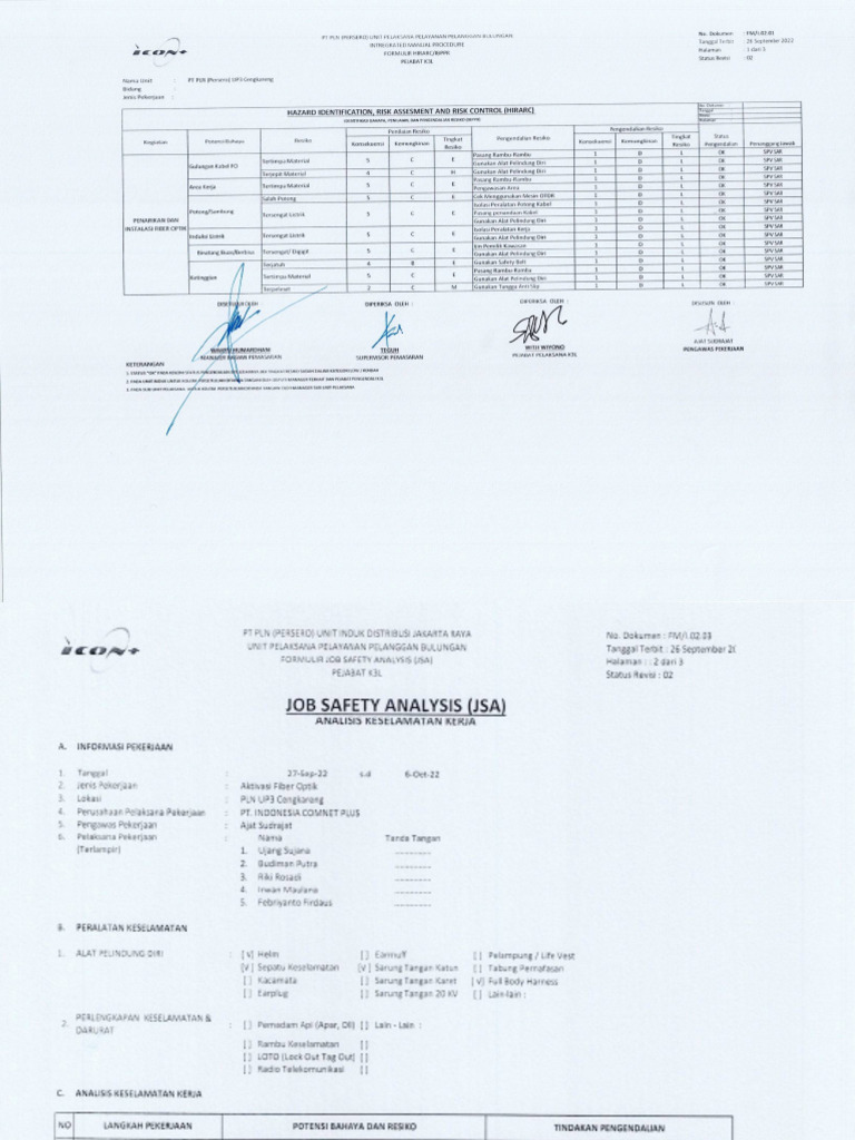 WP Jsa Hirarc Penarikan Fo 2022-1 | PDF