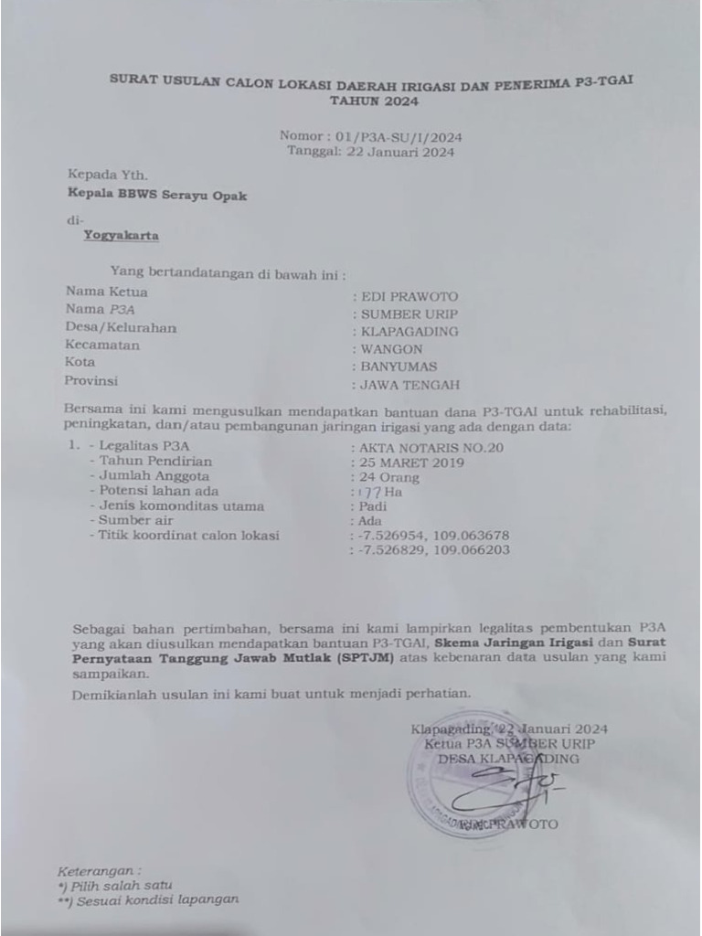 Upload Usulan P3A-SU | PDF