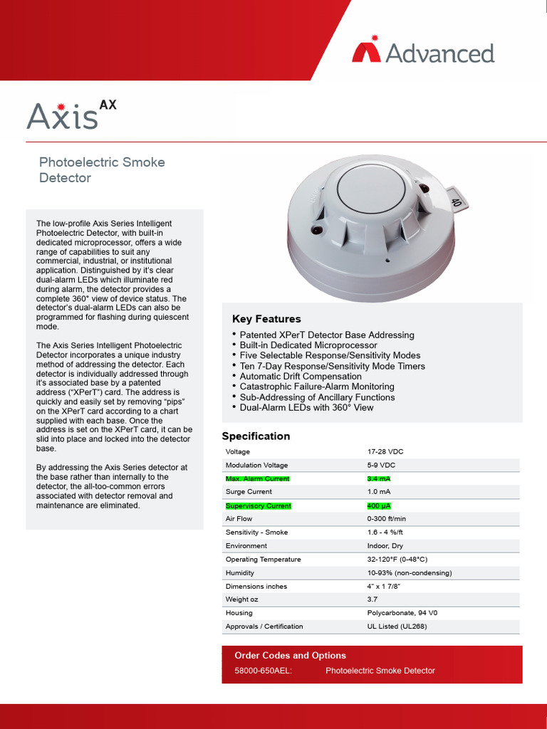 2 Smoke Detector-58000-650AEL | PDF | Sensor | Light Emitting Diode