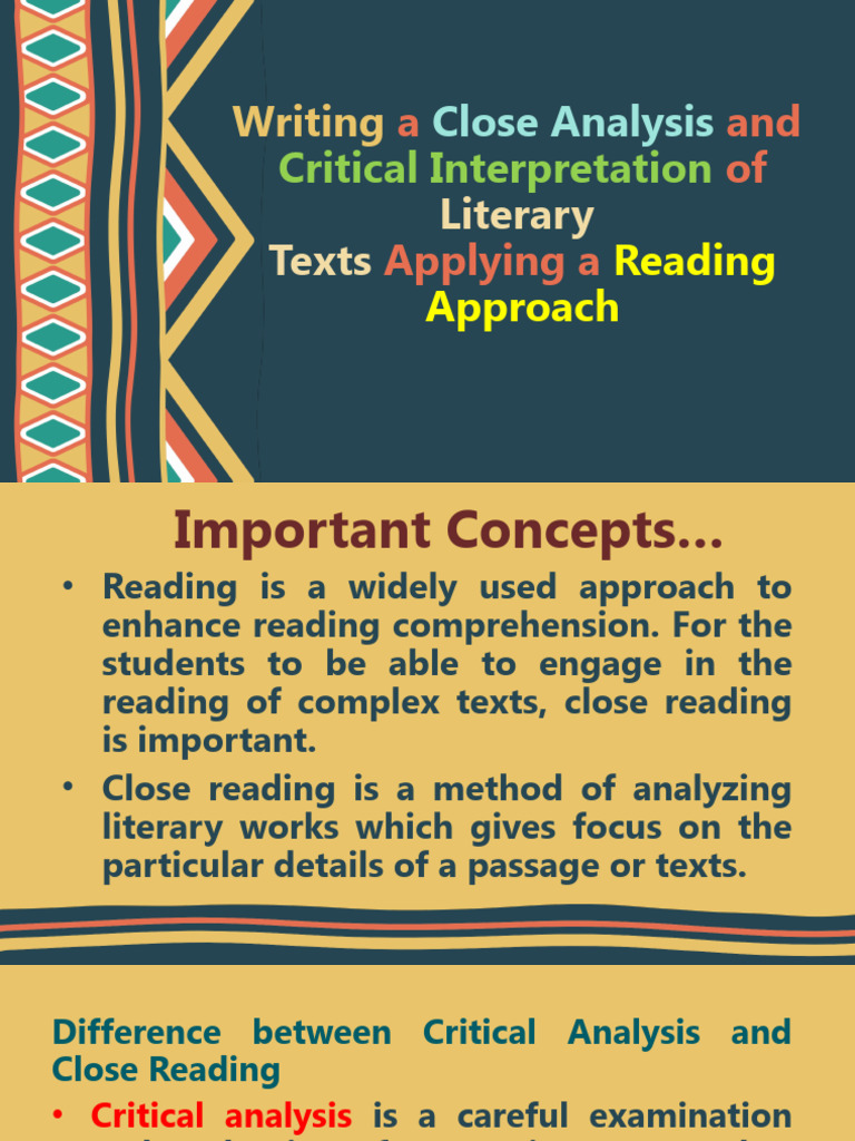 Writing A Close Analysis and | PDF | Speed Reading | Reading Comprehension