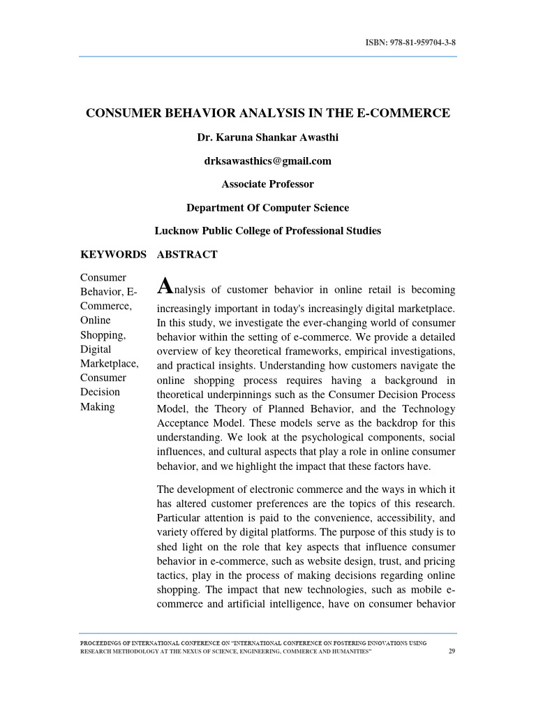 Study On Consumer Behaviour | Download Free PDF | Consumer Behaviour | E Commerce