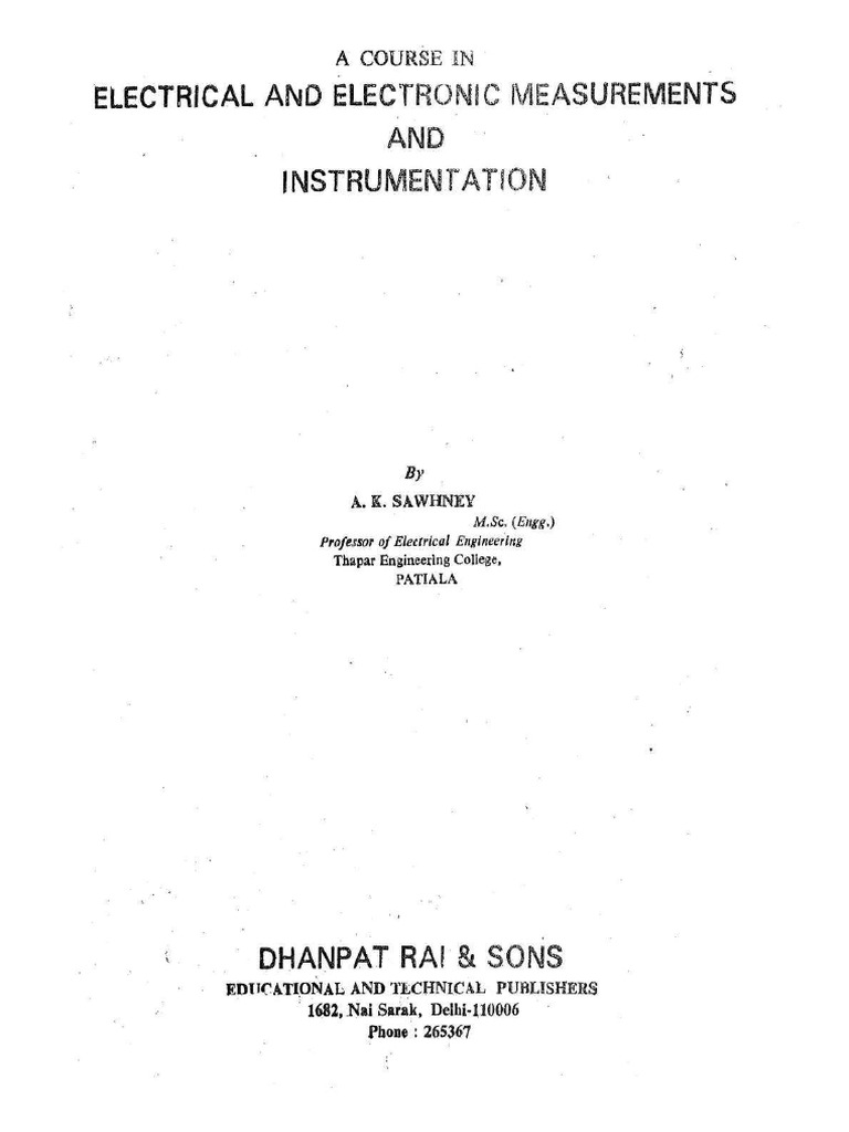 Measurement and Instrumentation-A.K Sawhney | PDF