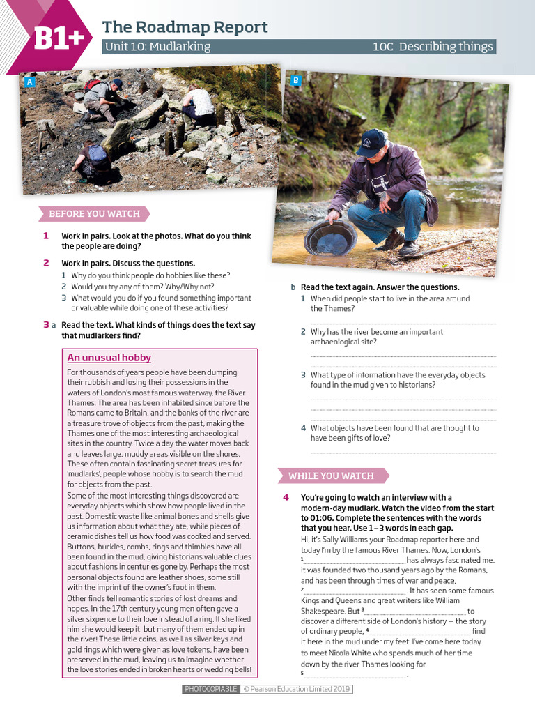 ROADMAP Report B1+ Worksheet Unit | PDF