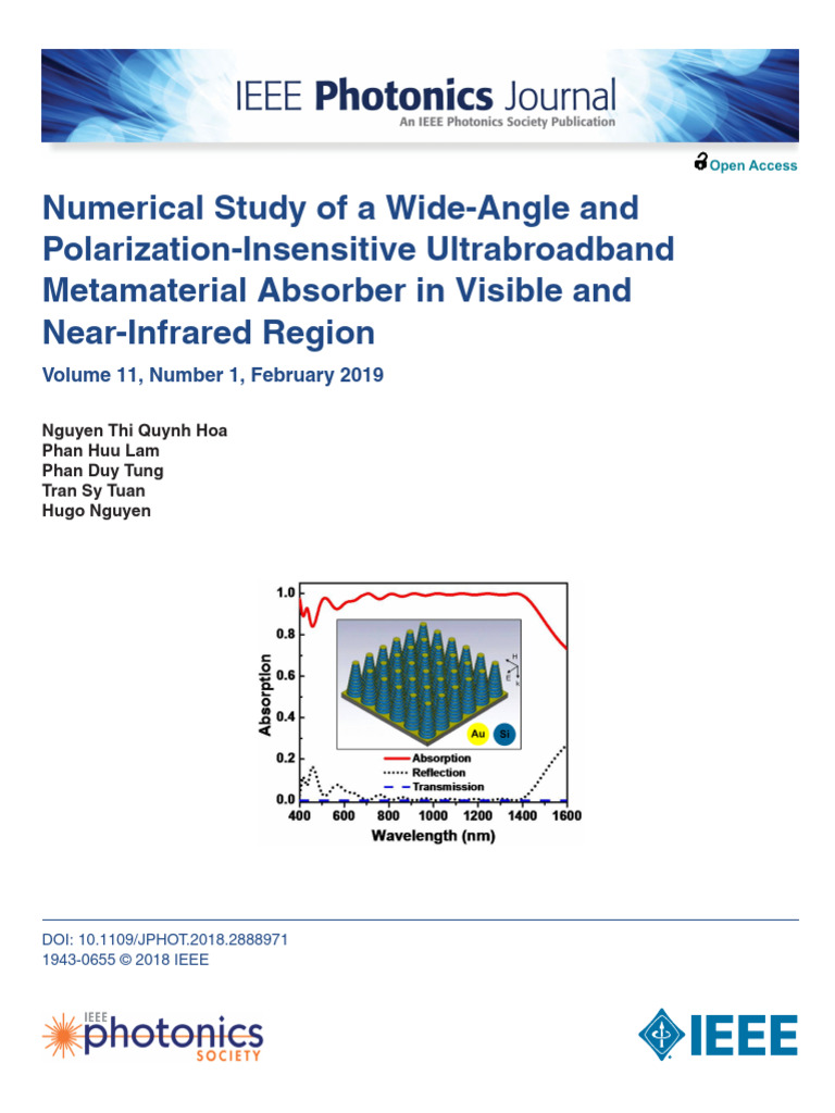 Numerical Study of A Wide-Angle and Polarization-Insensitive Ultrabroadband Metamaterial ...