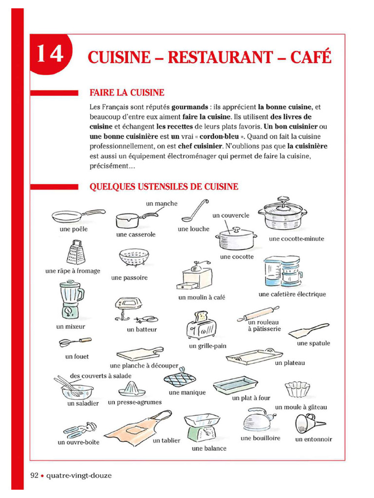 Vocab Ustensiles de Cuisine | PDF