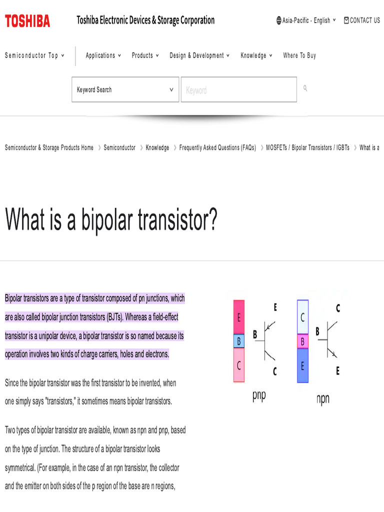 What Is A Bipolar Transistor - Toshiba.. | PDF