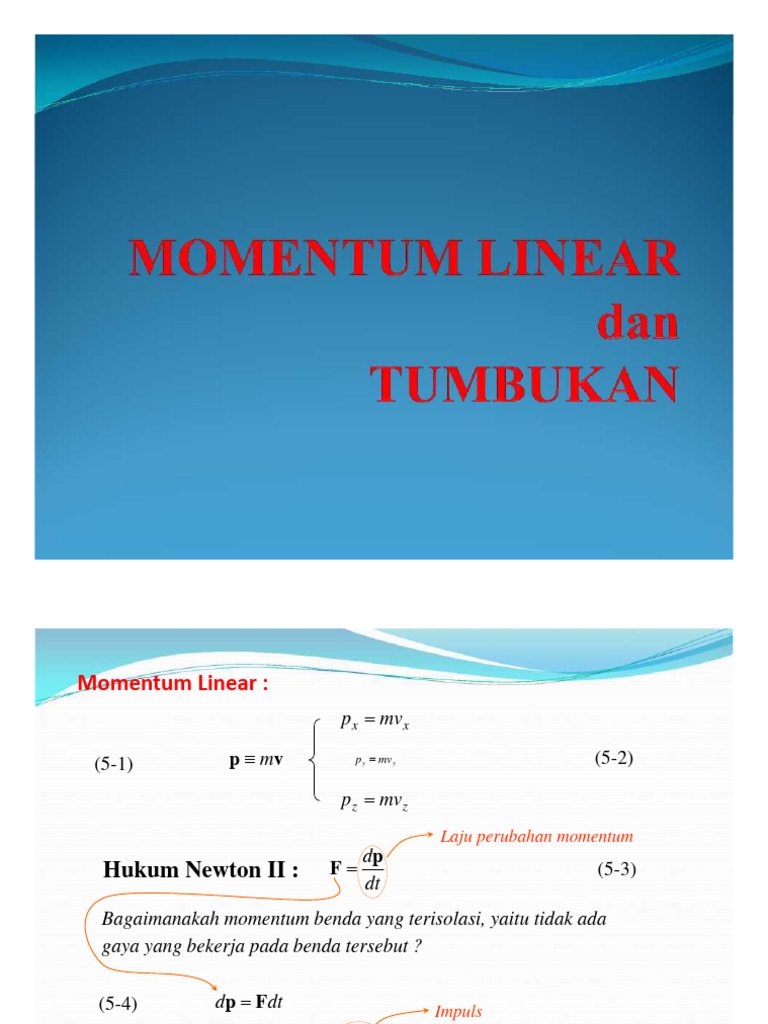 Modul 5. Momentum Linier Dan Tumbukan | PDF