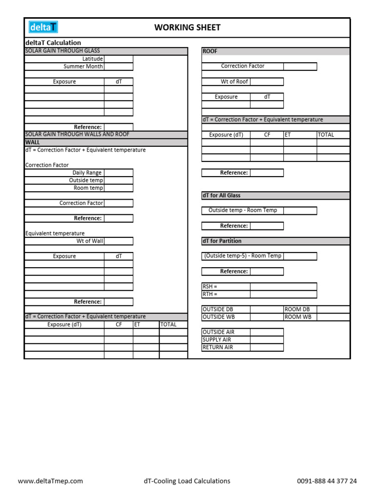 dT-Working Sheet | PDF