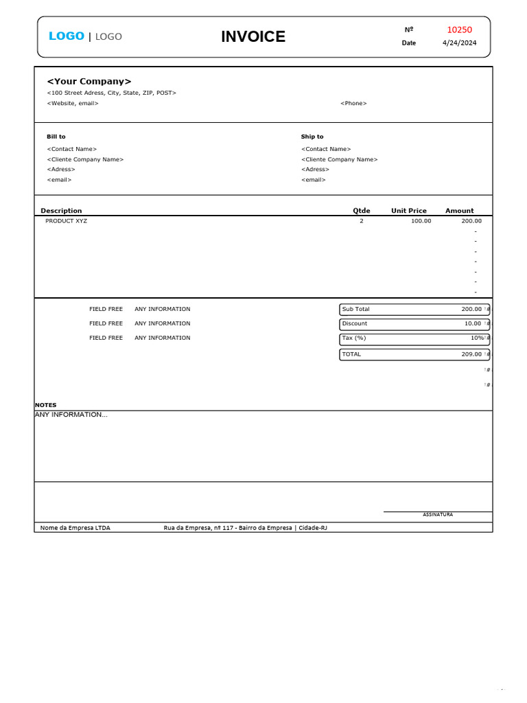Invoice Template Excel | PDF