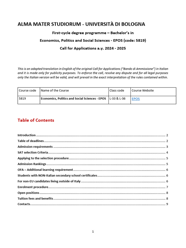 Epos Call For Applications 2024-25 - English | Download Free PDF | Academic Degree | University ...