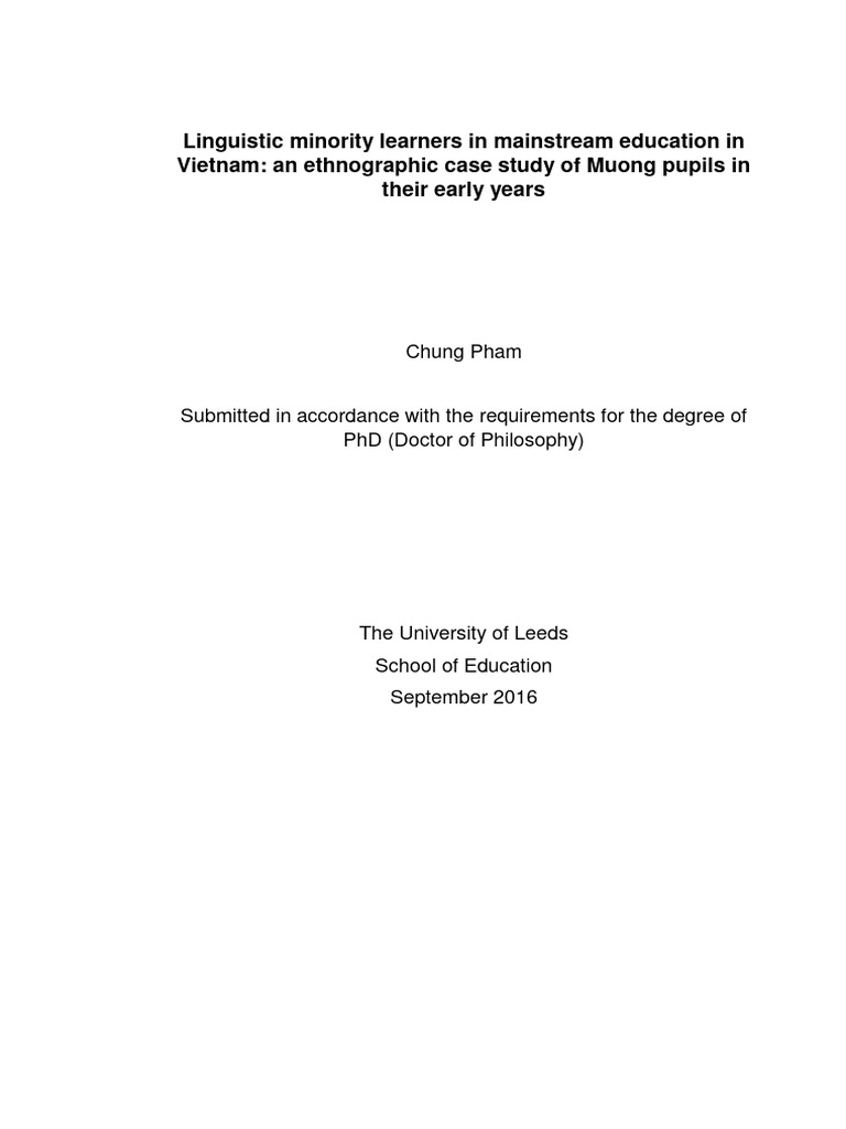 Pham C Education PHD 2016 | PDF | Multilingualism | Schools