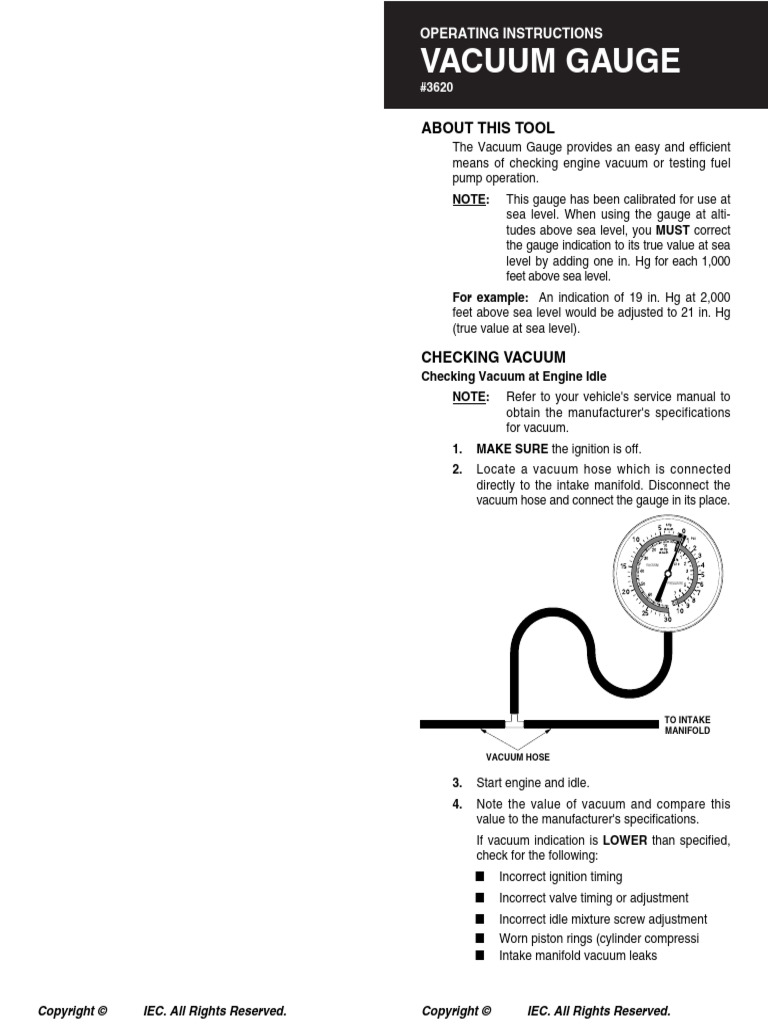 Manual Medidor Vacio 3620 | PDF | Engines | Engine Technology