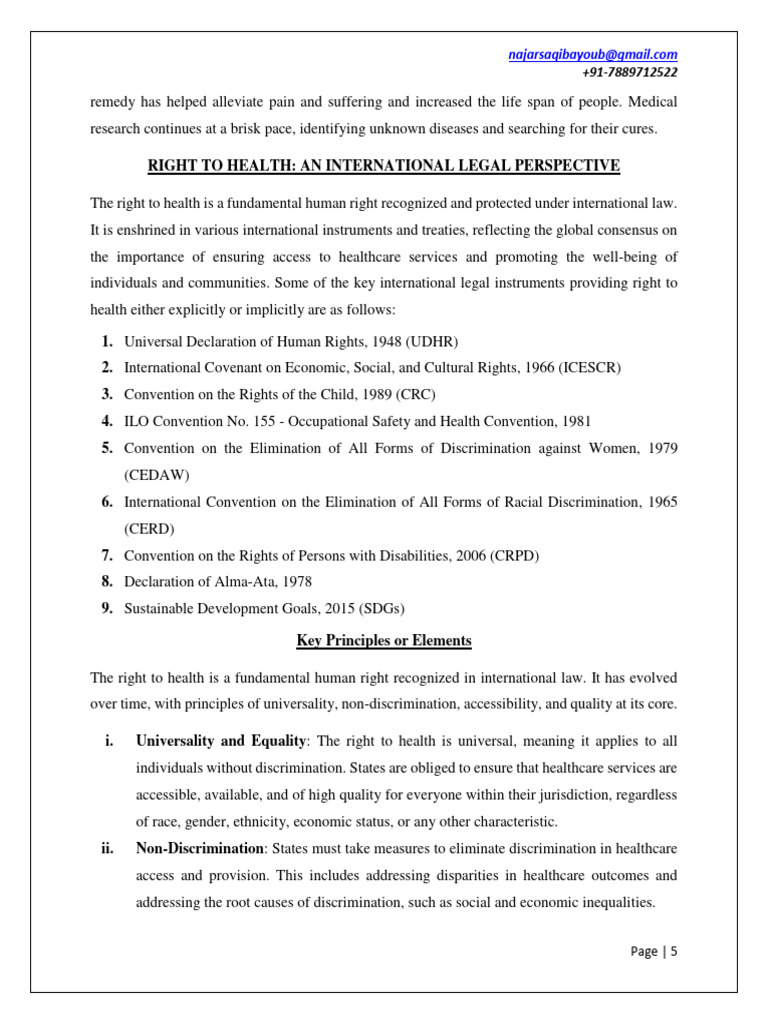 International Right to Health Overview | PDF | Health Care | Human Rights