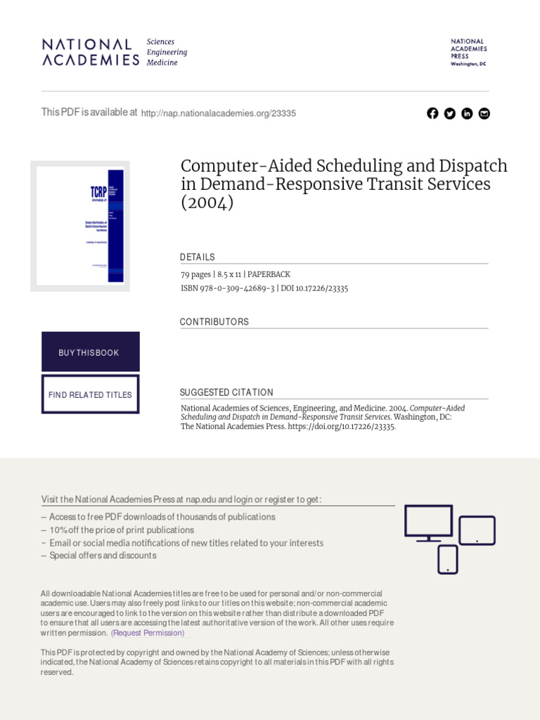 Computer-Aided Scheduling and Dispatch in Demand-Responsive Transit Services (2004) | PDF ...