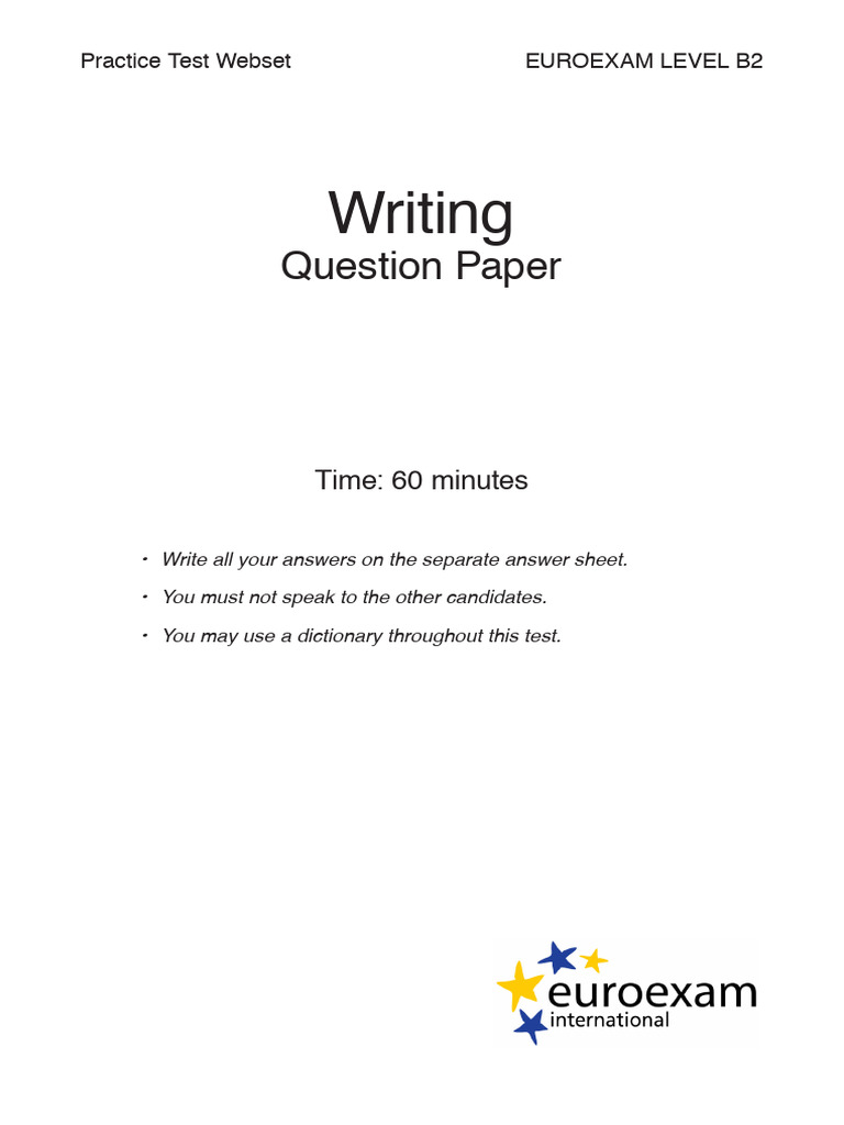 Euroexam B2 Writing Practice Test | PDF | Cyberspace | Human Communication