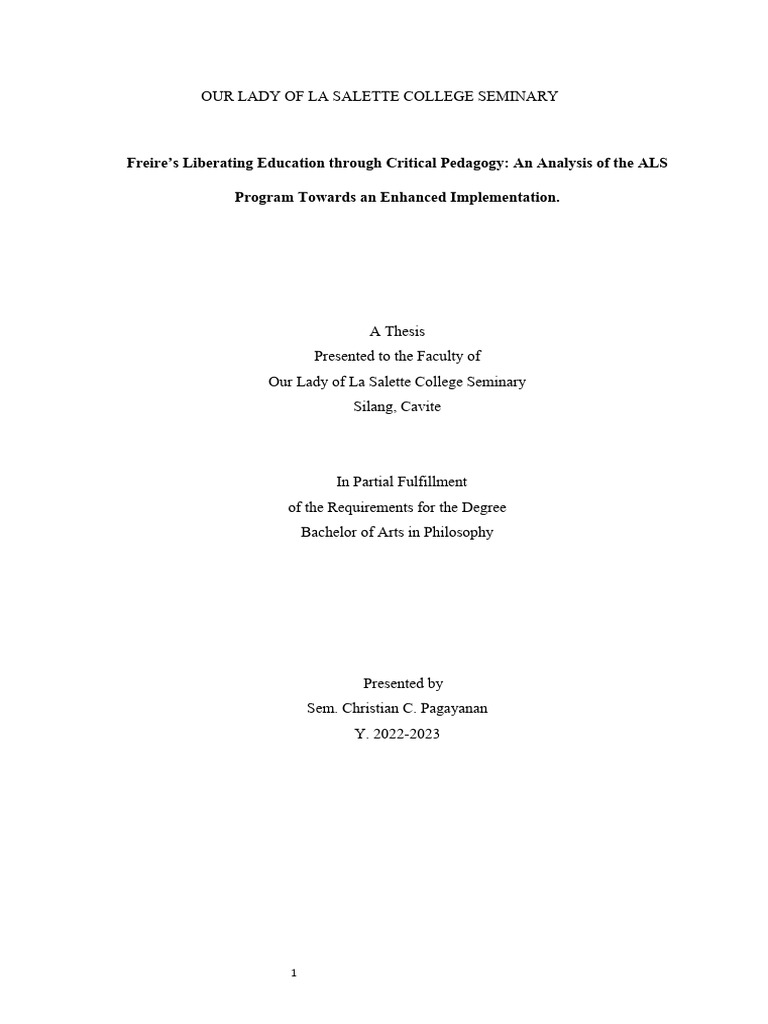 Chapter 1 Thesis Paper | PDF | Pedagogy | Dialogue