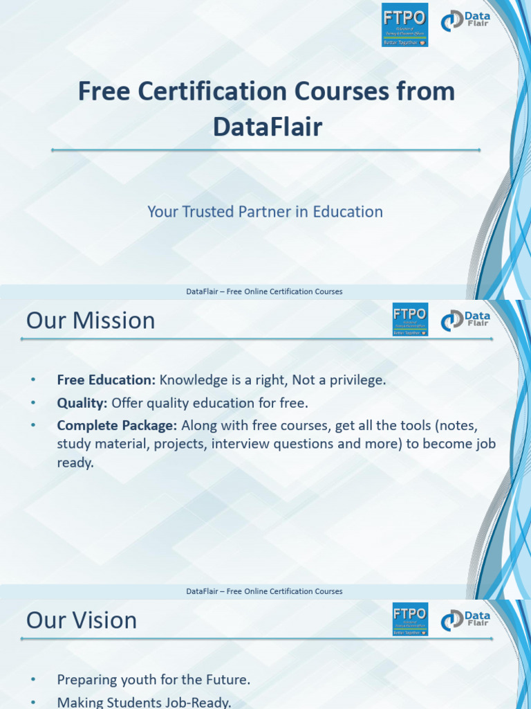 Dataflair FTPO Free Certification Courses | PDF | Apache Spark ...