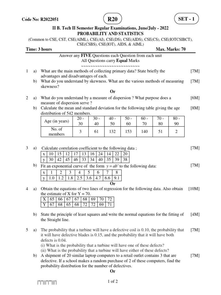 Probability and Statistics June July 2022 | PDF | Confidence Interval ... Probability and Statistics June July 2022 | PDF | Confidence Interval ...